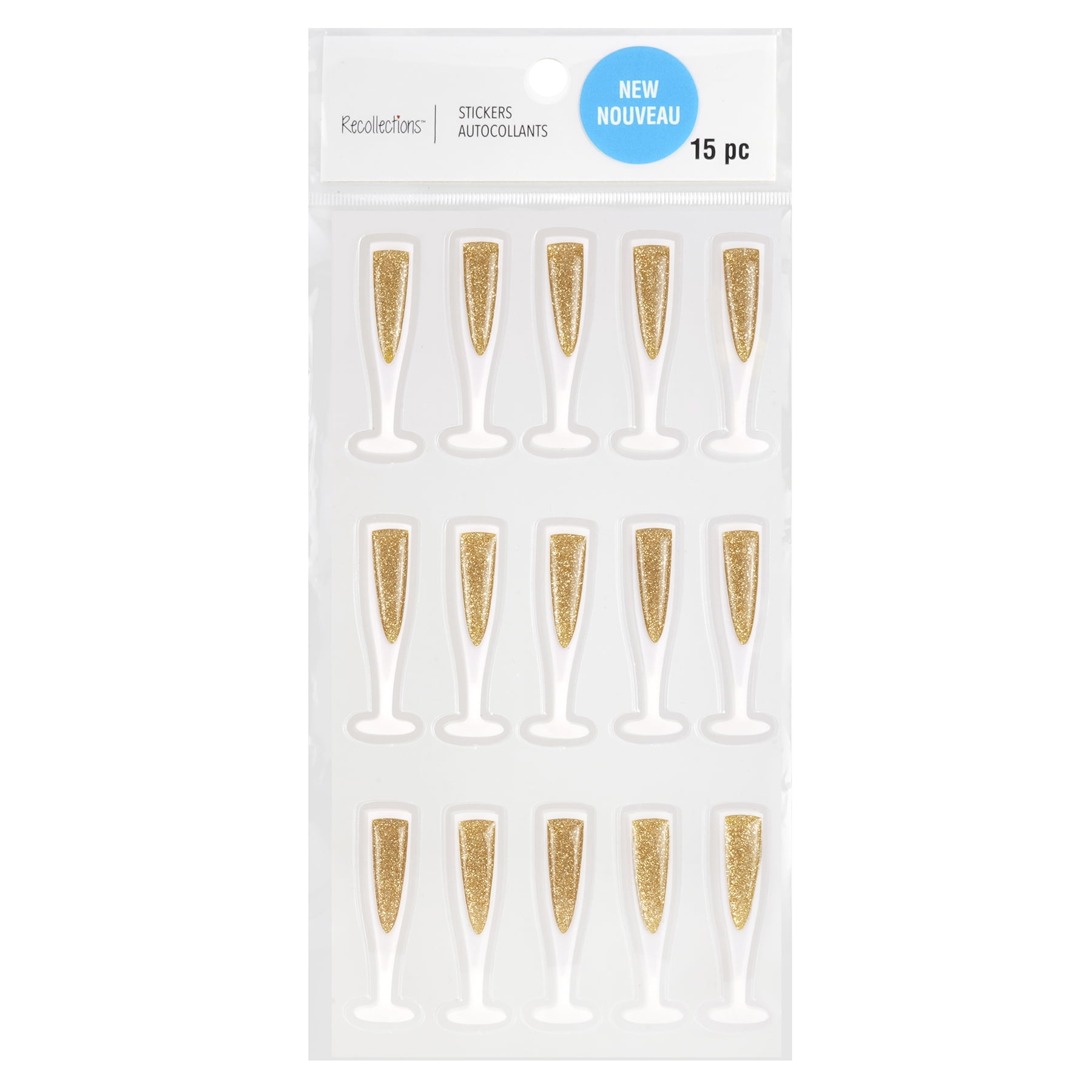 Champagne Glass Stickers by Recollections - Walmart.com