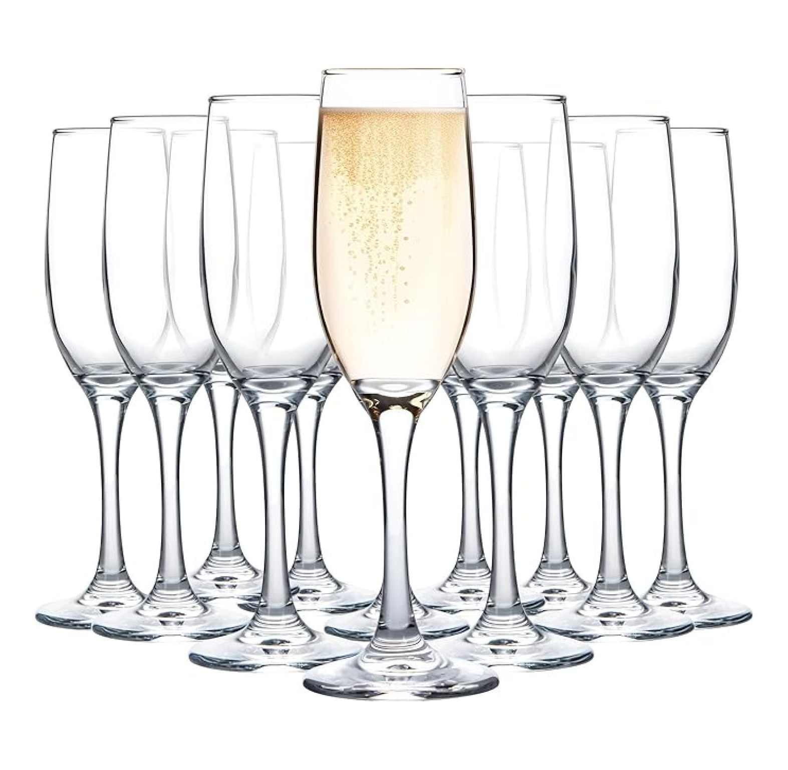 Champagne Glasses, Set of 12 Champagne with Classic Shape, Long stem ...