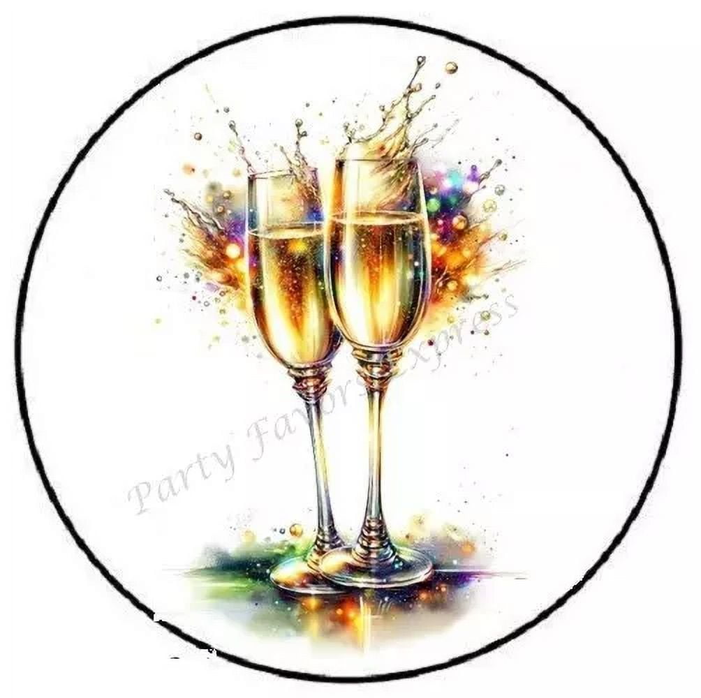 Champagne Glasses Sticker Party Favors Sticker Envelope Seals Labels ...