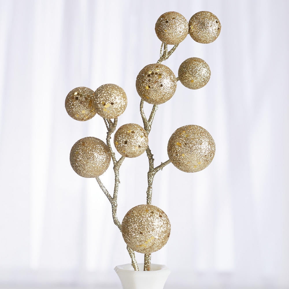 Champagne Glittered Ball Picks: Add Sparkle to Your Celebrations ...