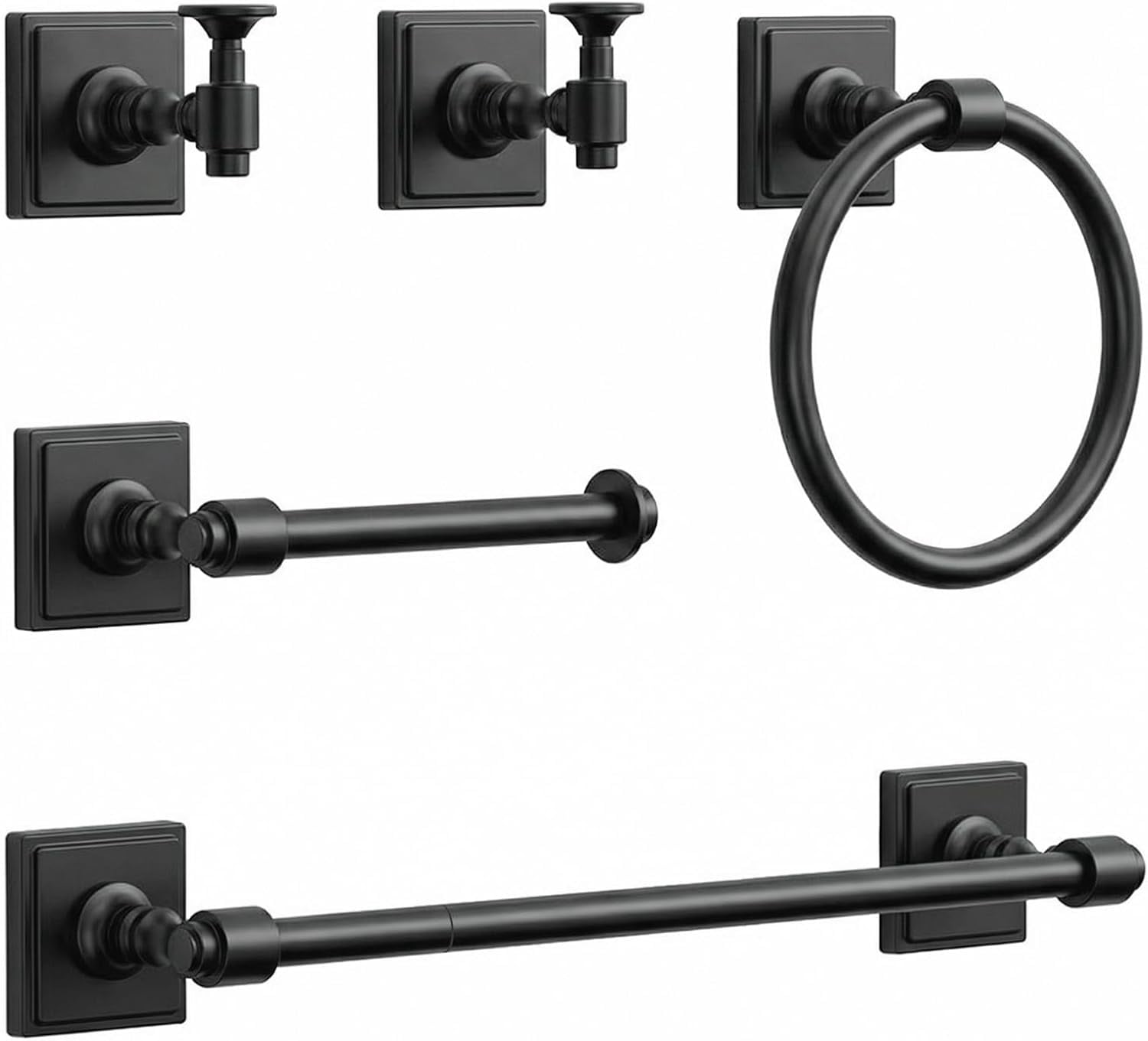 Champagne Gold Bathroom Towel Bar Set, 5 Piece Bathroom Hardware ...