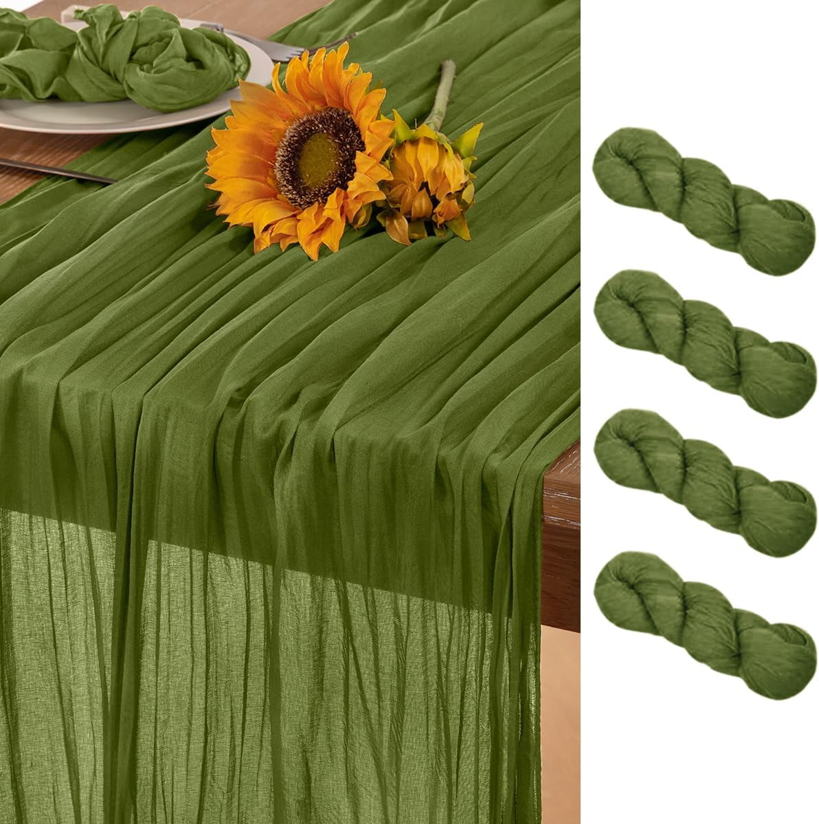 Champagne Gold Cheesecloth Table Runner 4 Pack Summer Sheer Cheese ...