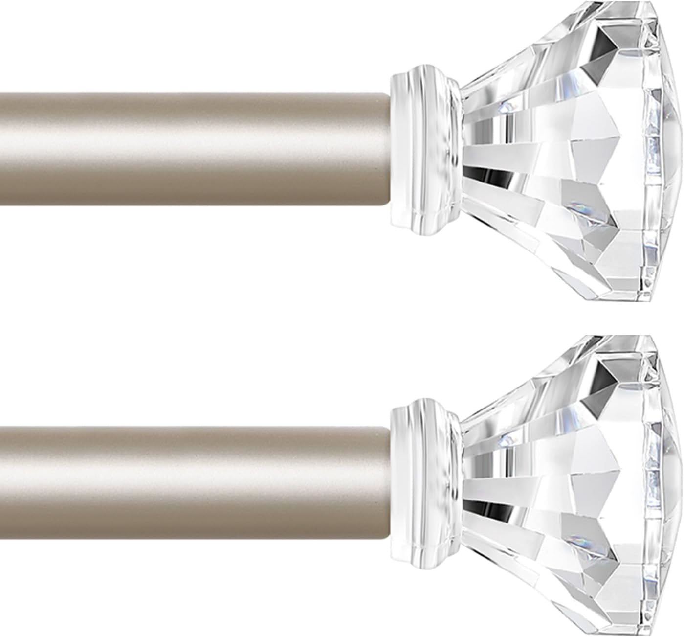 Champagne Gold Decorative Crystal Curtain Rods 2 Pack:Heavy Duty ...