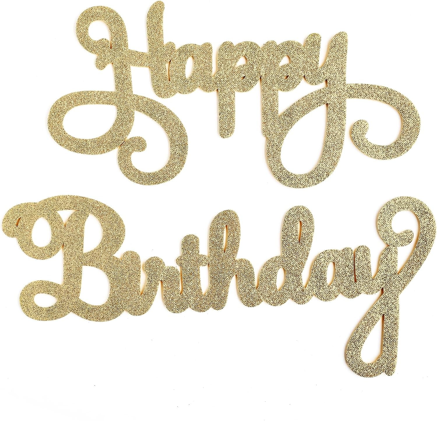 Champagne Gold Happy Birthday Sign for Arch Backdrop - Glitter Felt ...