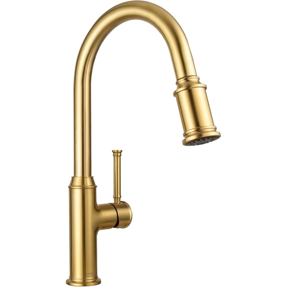 Champagne Gold Kitchen Faucet with Pull Down Sprayer Single Handle ...