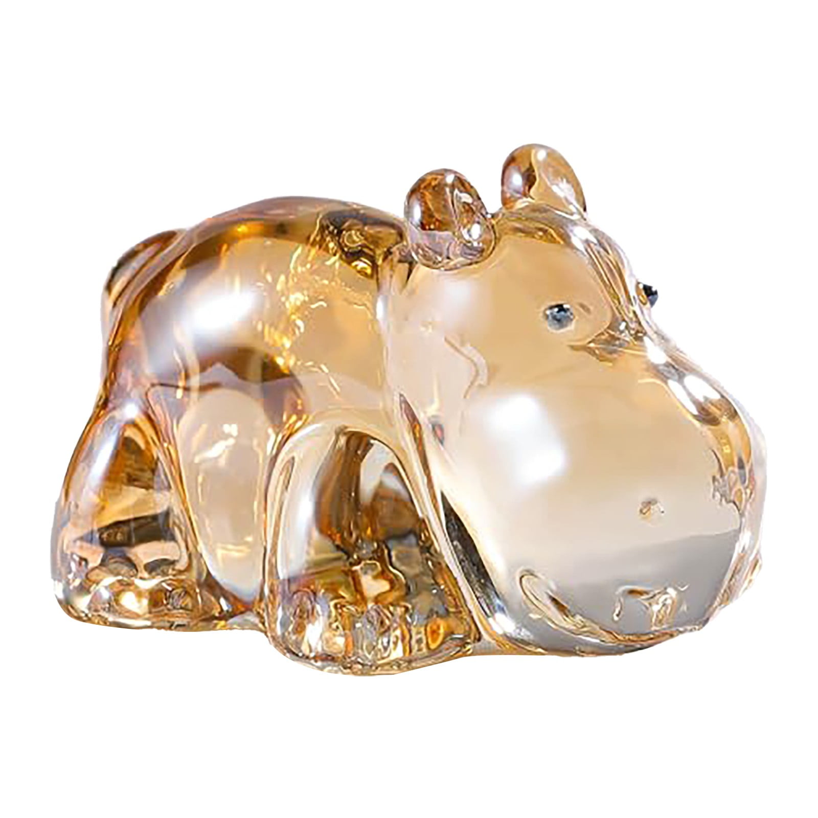 Champagne Hippo Figurine Unique Indoor Decor Creative Gift for Animal ...
