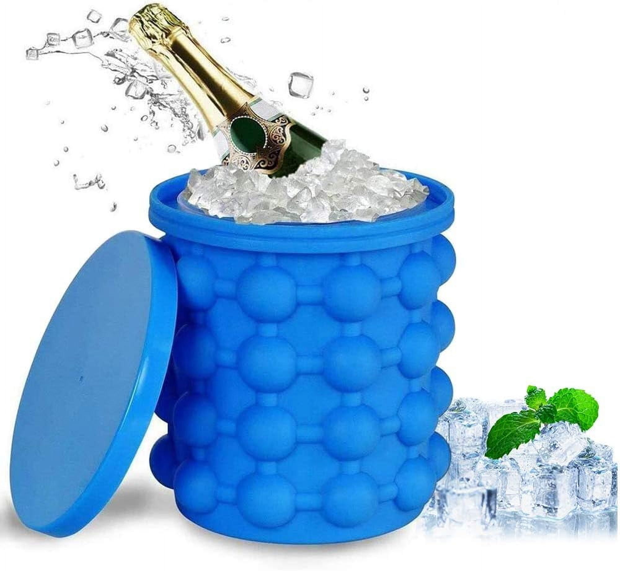 Champagne Ice Bucket For Quick Cooling, Outer Chambers Freeze Ice Cubes ...