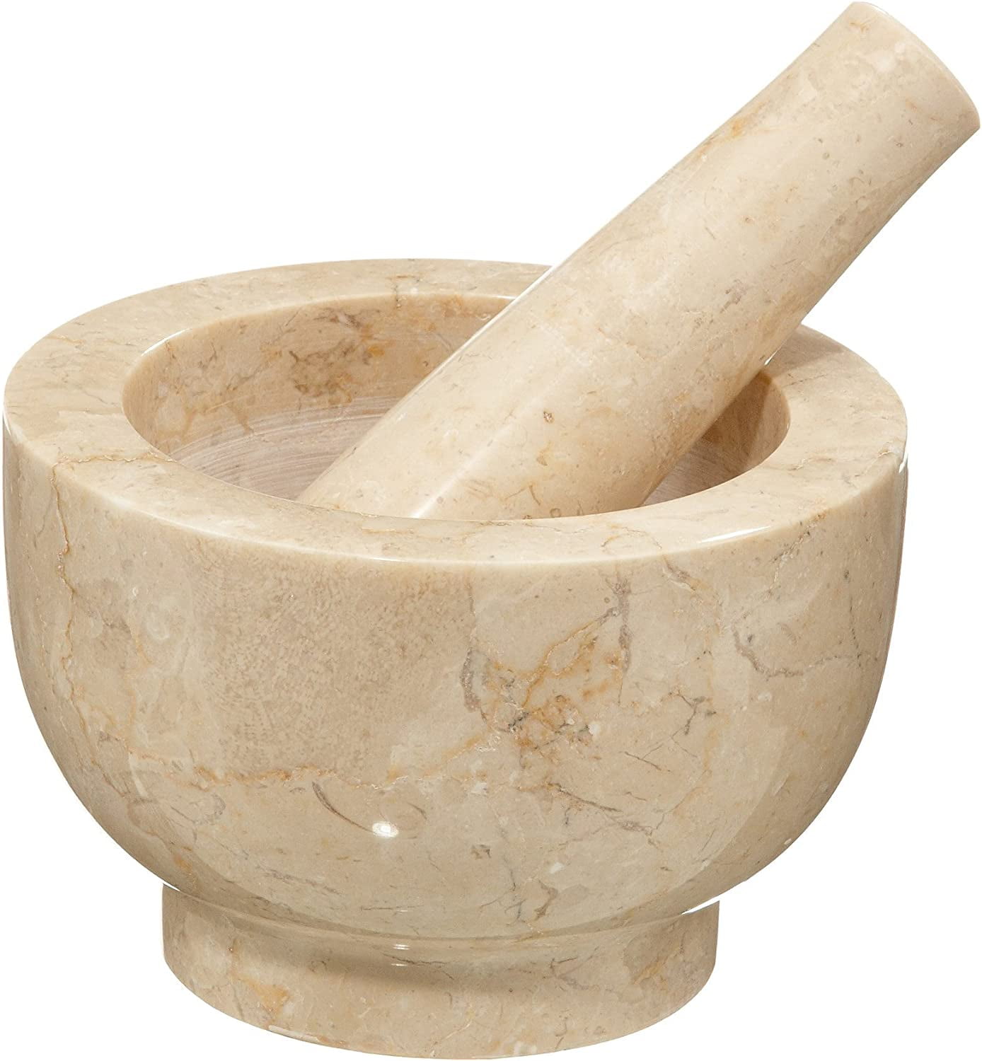 Champagne Marble Mortar and Pestle, 4-Inch, Cream - Walmart.com