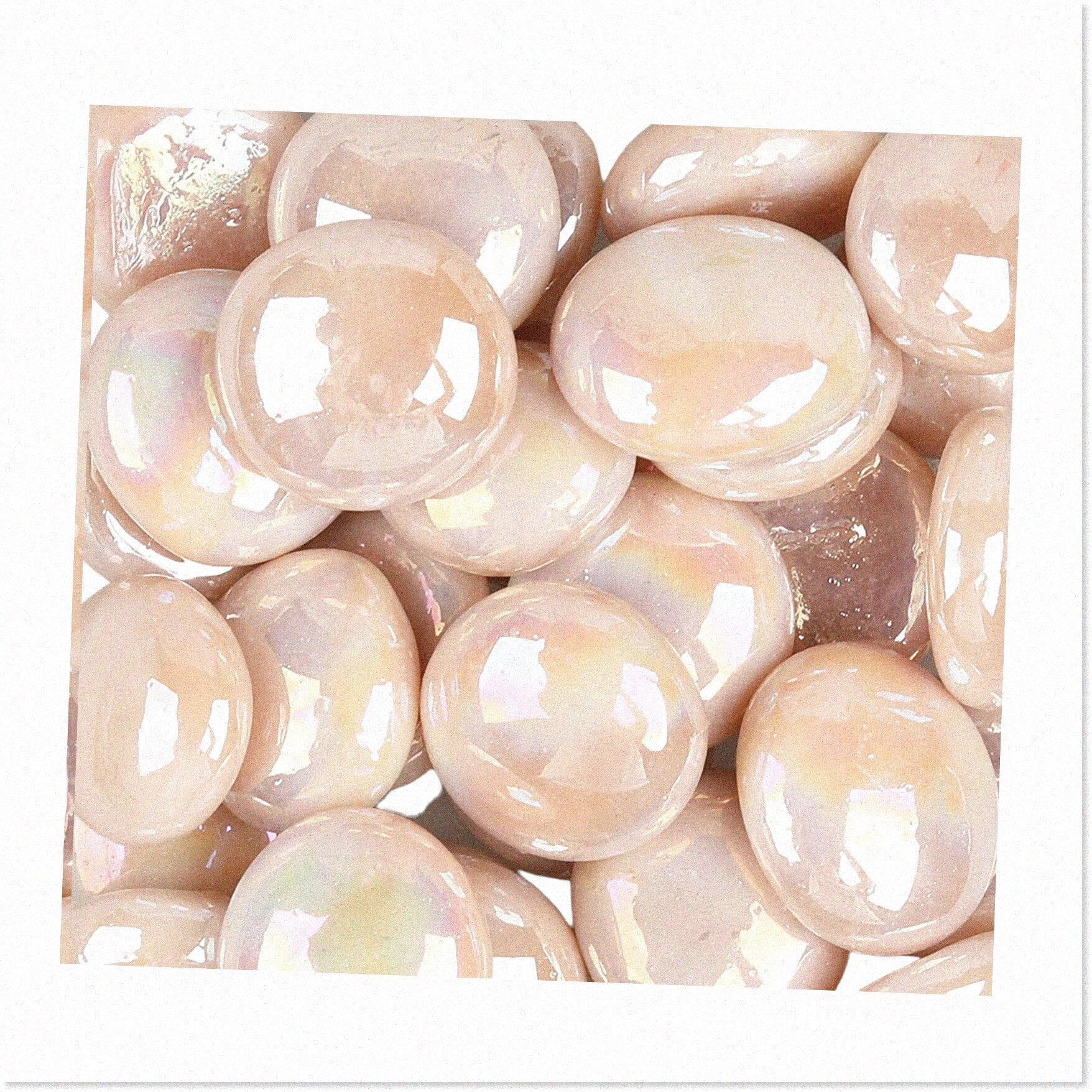 Champagne Mosaic Tiles - 36 Pieces, 200g Pack of Flat Bead Mosaic Tiles ...