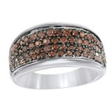 AFFY Champagne Natural Diamond Four Row Engagement Ring in 10K Solid ...