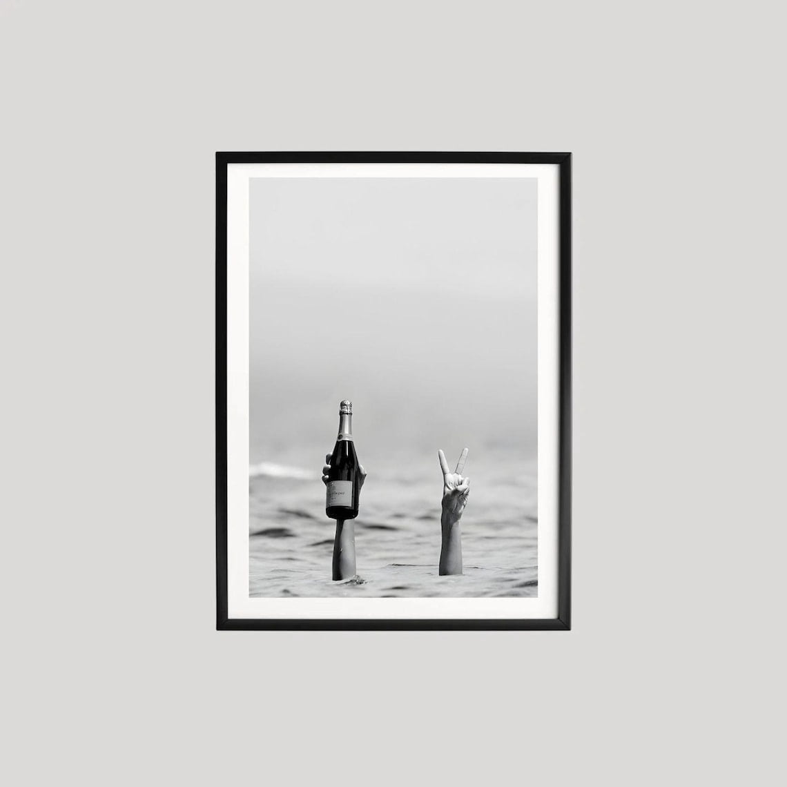 Champagne Ocean Black and White Sea Art Fine Art Museum Quality Photo ...