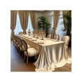 Champagne Polyester Satin Rectangular Tablecloth – Wrinkle-Resistant ...