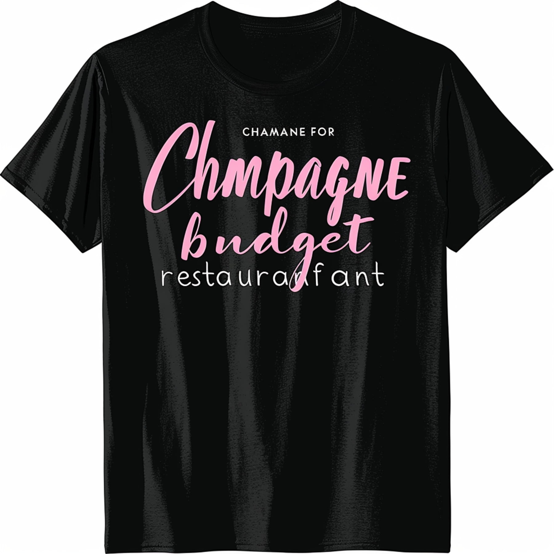 Champagne for Restaurant Cursive T Shirt Design Elegant pink cursive ...