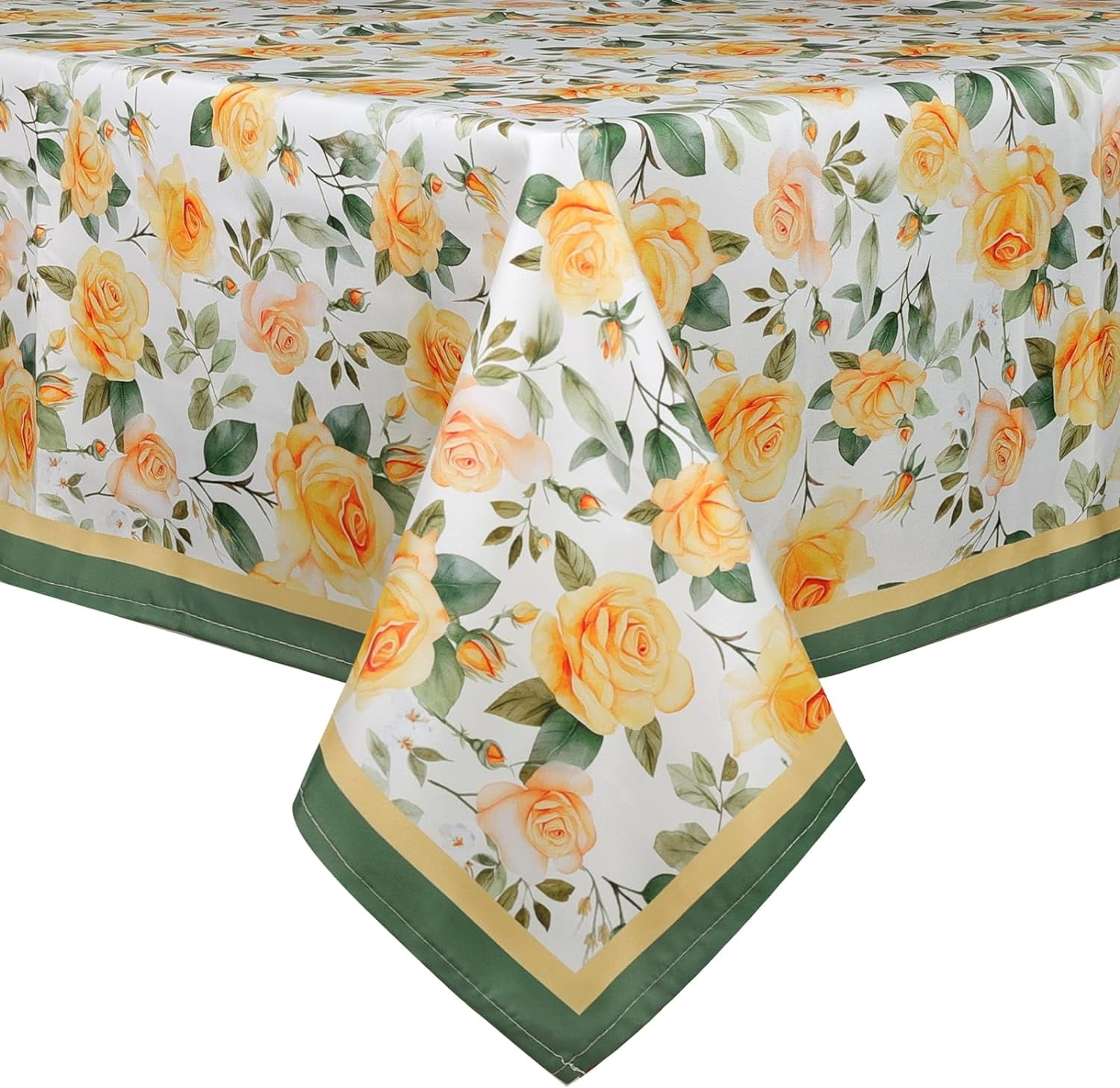 Champagne Rose Tablecloth Waterproof, Green Table Cloth Rectangle ...