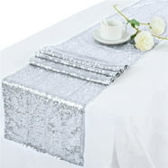 Pink Table Runner, 11 x 108 Inch Sequin Glitter Sparkle Foil Metallic ...