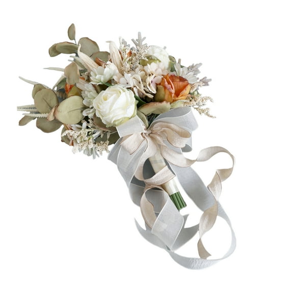 Champagne Silk Flower Bouquet Realistic Champagne Silk Flower Bouquet Elegant Flower Bundles ...