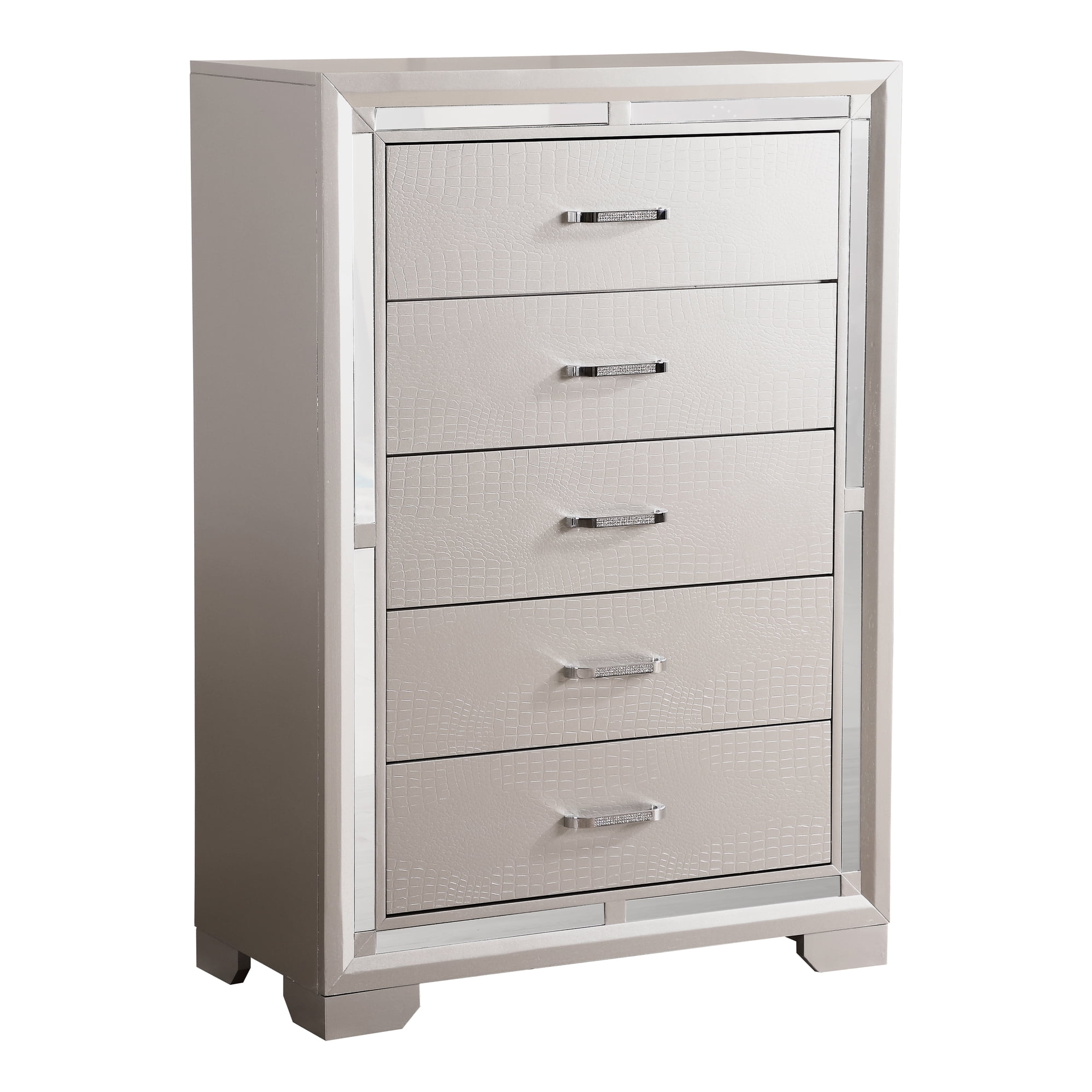 Champagne Silver Chest, Mirror Accents And Finish, Pompous Large Scale ...