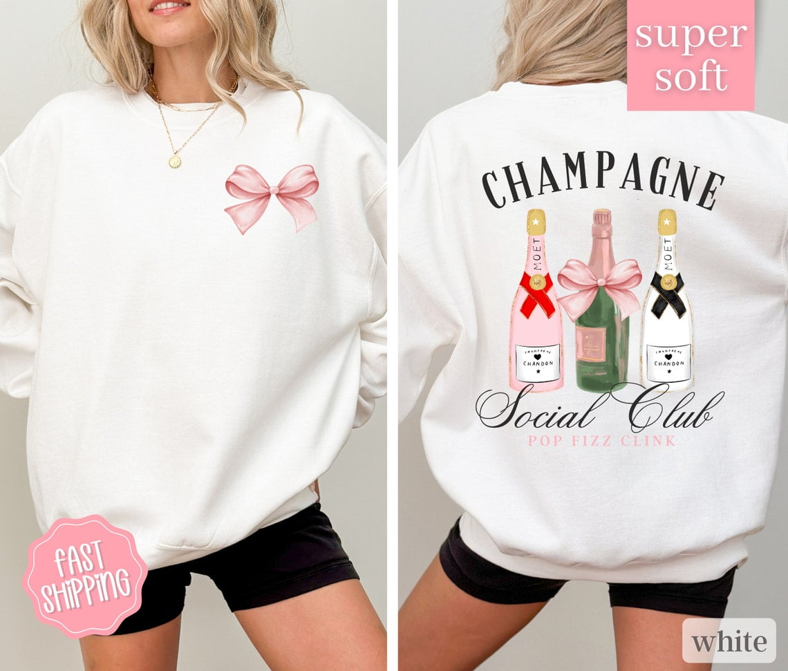 Champagne Social Club Sweatshirt, Coquette Clothing, Champagne Problems ...