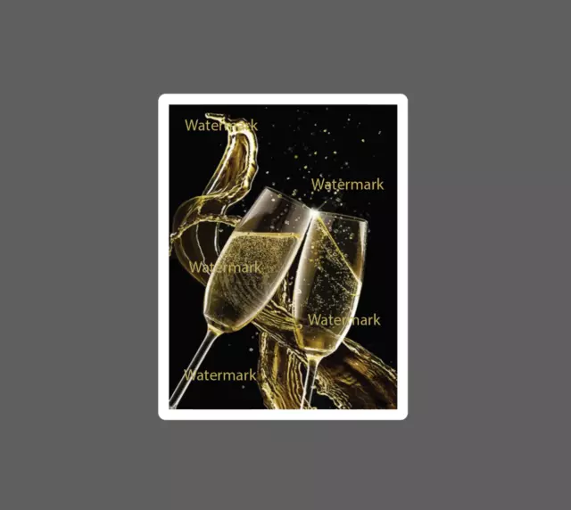 Champagne Sticker Cheers Party Waterproof Sticker Phone Decal Water ...