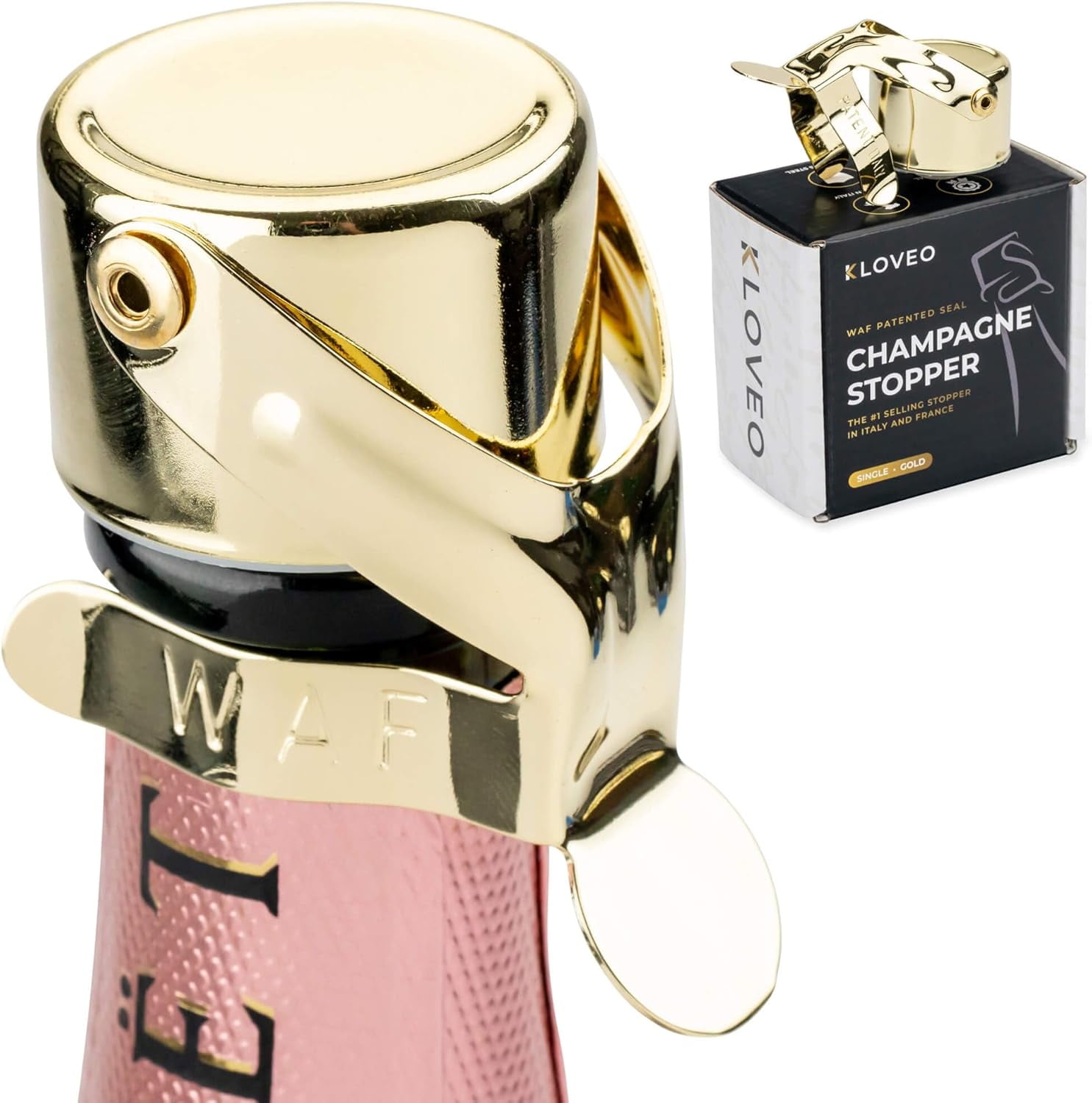 Champagne Stopper Black - Patented Seal - Made in Italy - WAF Plastic ...