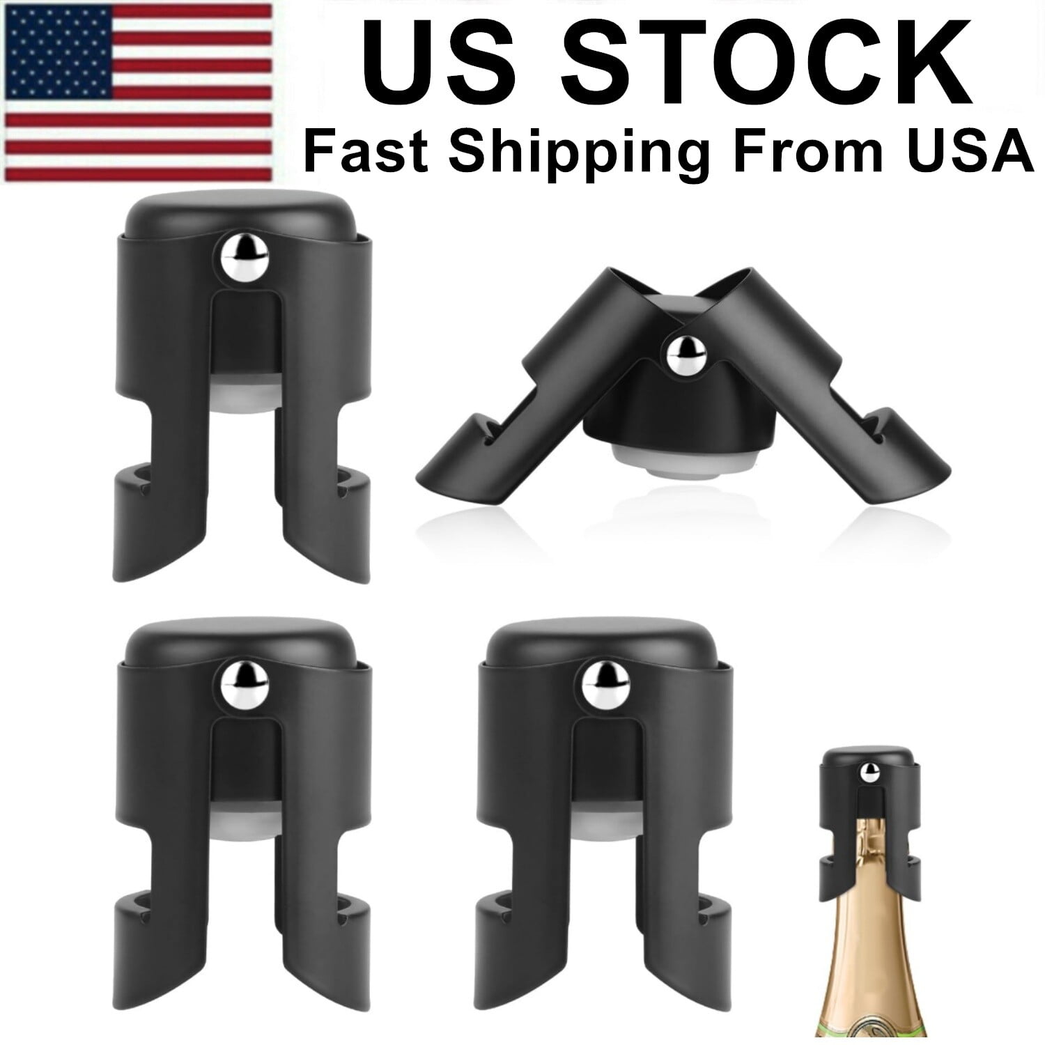Champagne Stoppers Reusable Stainless Steel Champagne Bottle Stoppers ...