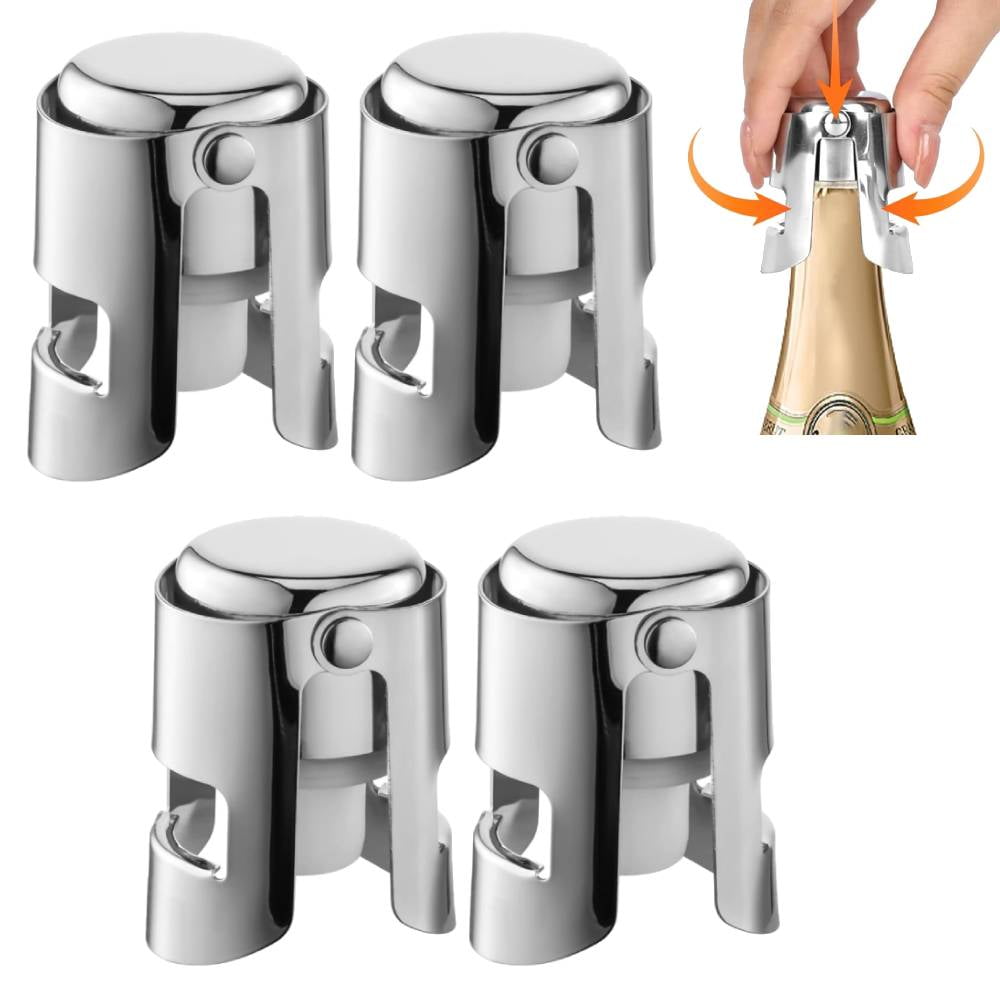 Champagne Stoppers with Stainless Steel, Reusable Champagne ...