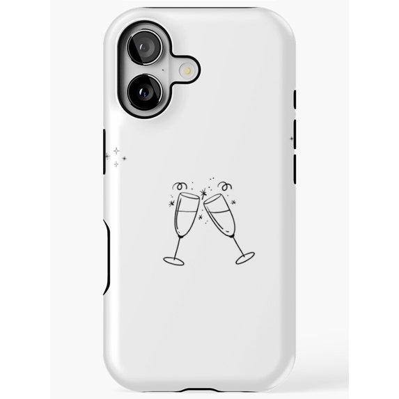 Champagne Toast Sketch Illustration Phone Case for iPhone 17 16 15 14 ...
