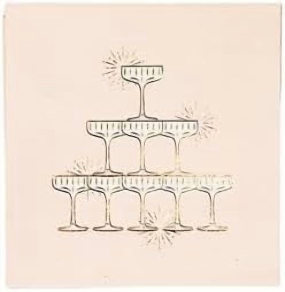 Champagne Tower Cocktail Napkins by | Small Cocktail Party Paper ...