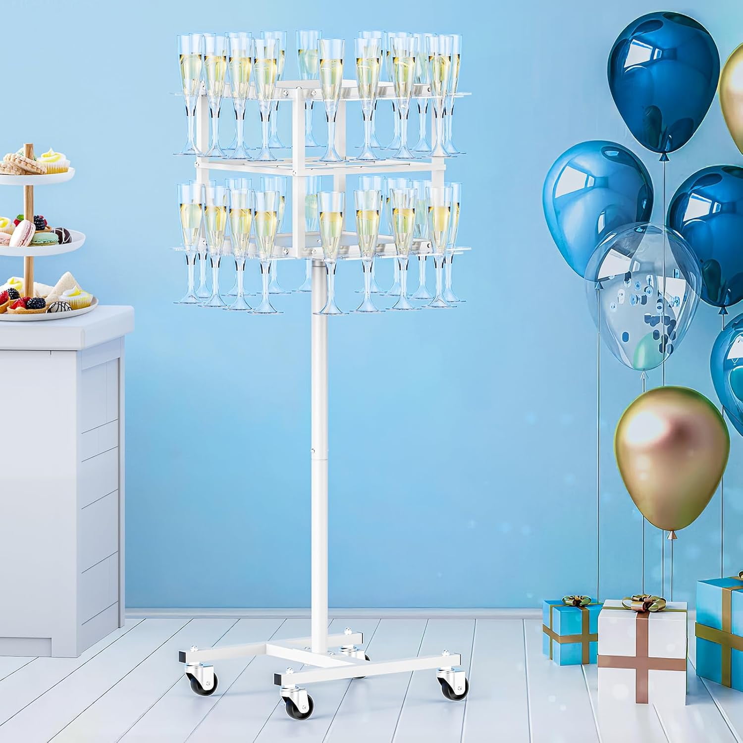 Champagne Wall Holder for Party, 2 Tier White Modern Premium Clear ...