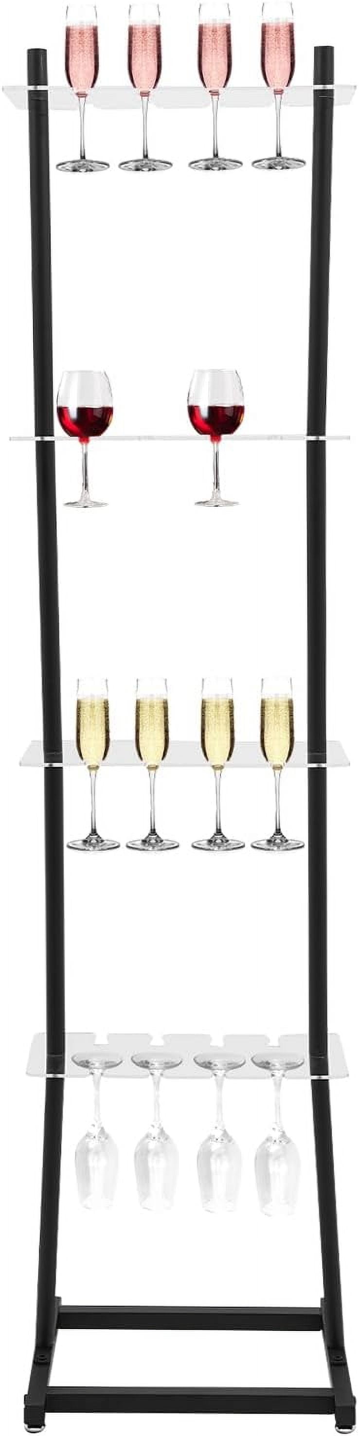 Champagne Wall Holder for Party Black 4-Tier Champagne Tower Stand ...