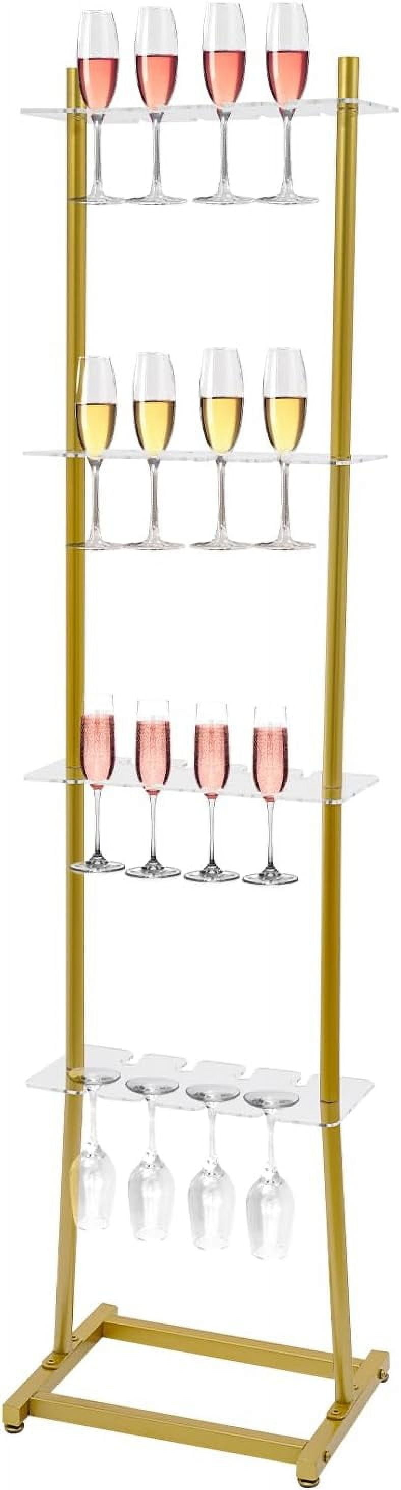 Champagne Wall Holder for Party Gold 4-Tier Champagne Tower Stand Floor ...