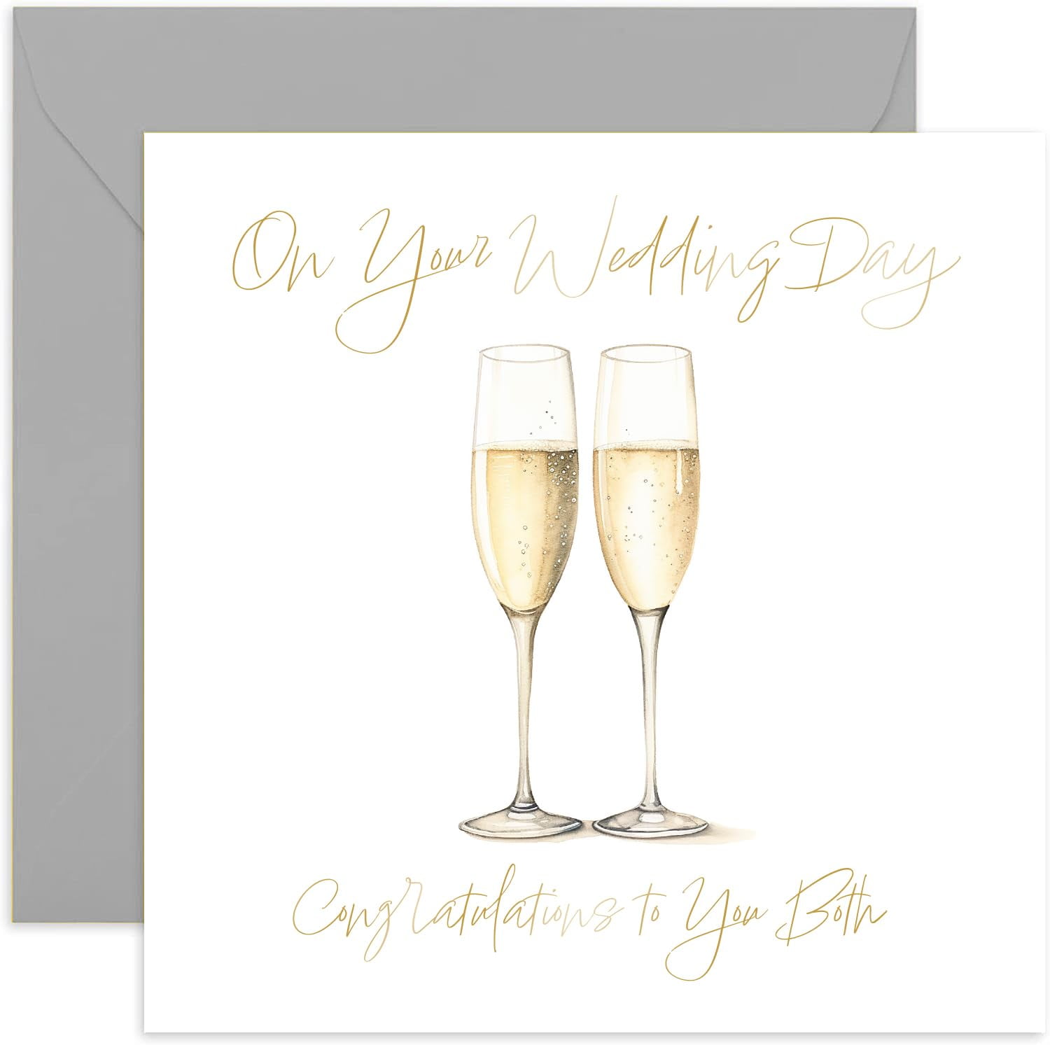 Champagne Wedding Day Card for Couple - Mr and Mrs Wedding Champagne ...
