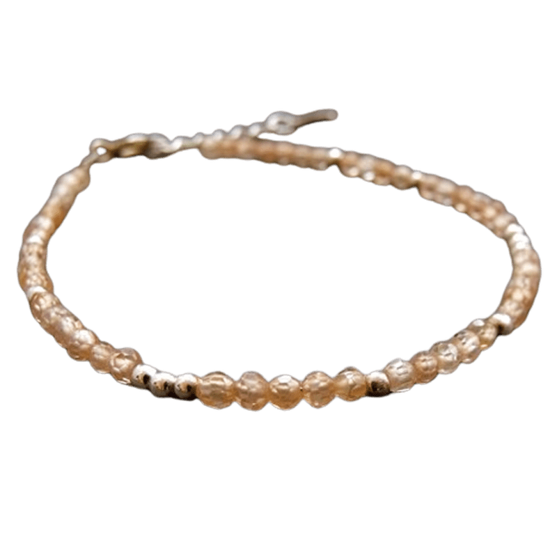 Champagne Zircon 3-3.5mm Round Shape Faceted Cut Beads 7 inch ...
