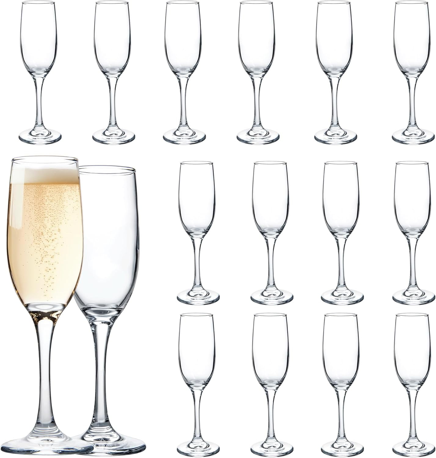Champagne glass, set of 12 classic shaped champagne glasses, long ...