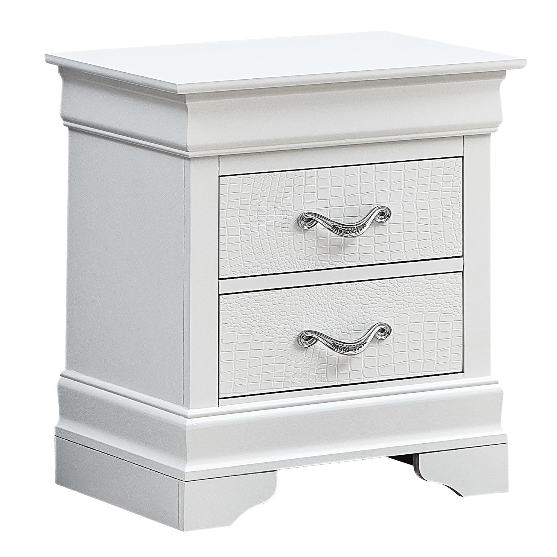 Champagne nightstand, two large drawers | For small bedrooms, enhances ...