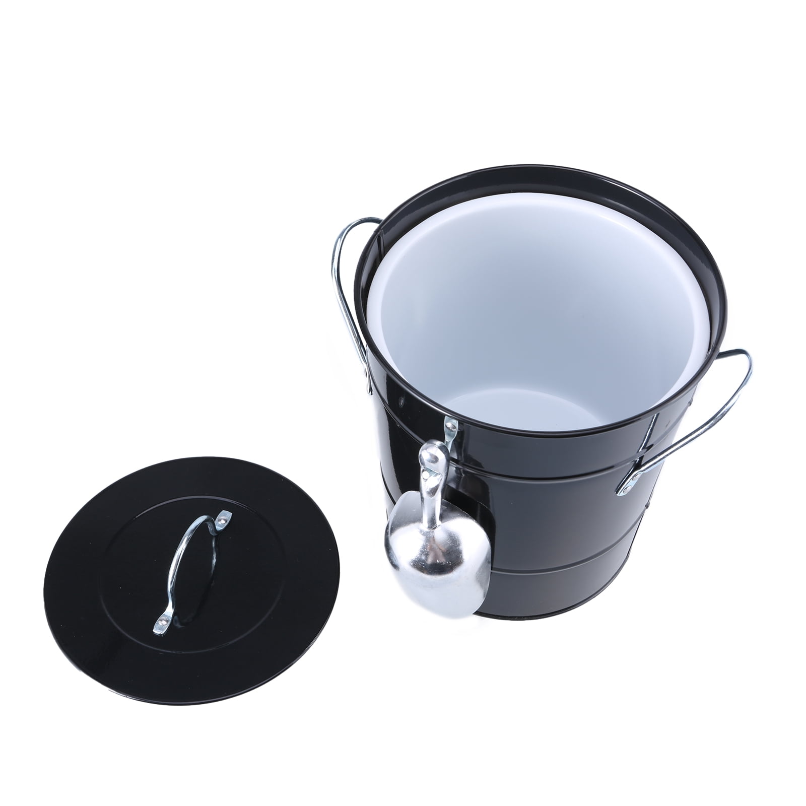 Champagnes Bucket Round Metal Ice Bucket with Shovel and Lid Drink ...