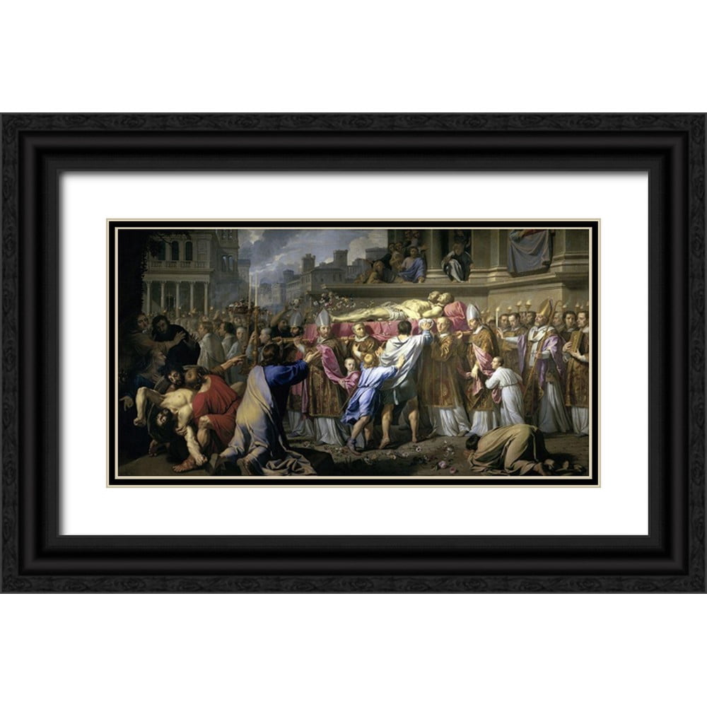 Champaigne, Philippe de 14x9 Black Ornate Wood Framed with Double ...