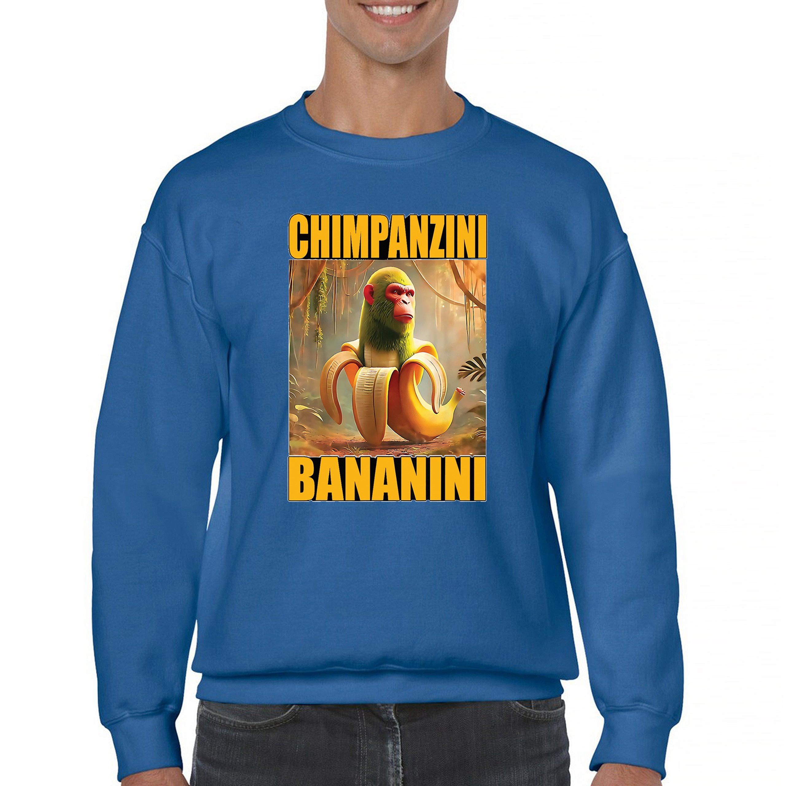 Champanzini Bananini Crewneck Sweatshirt Fun Italian Brainrot Gen Z ...