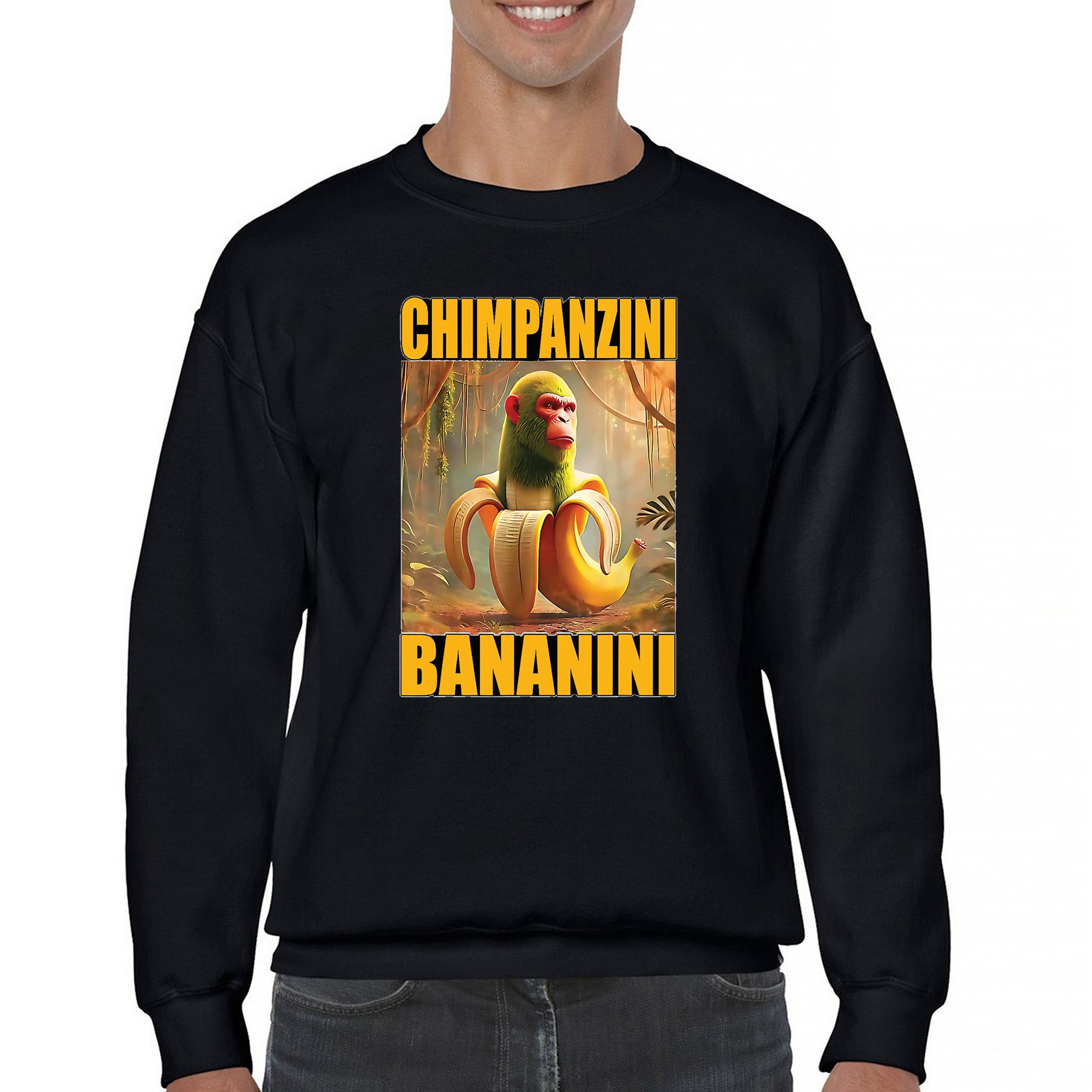 Champanzini Bananini Crewneck Sweatshirt Fun Italian Brainrot Gen Z ...