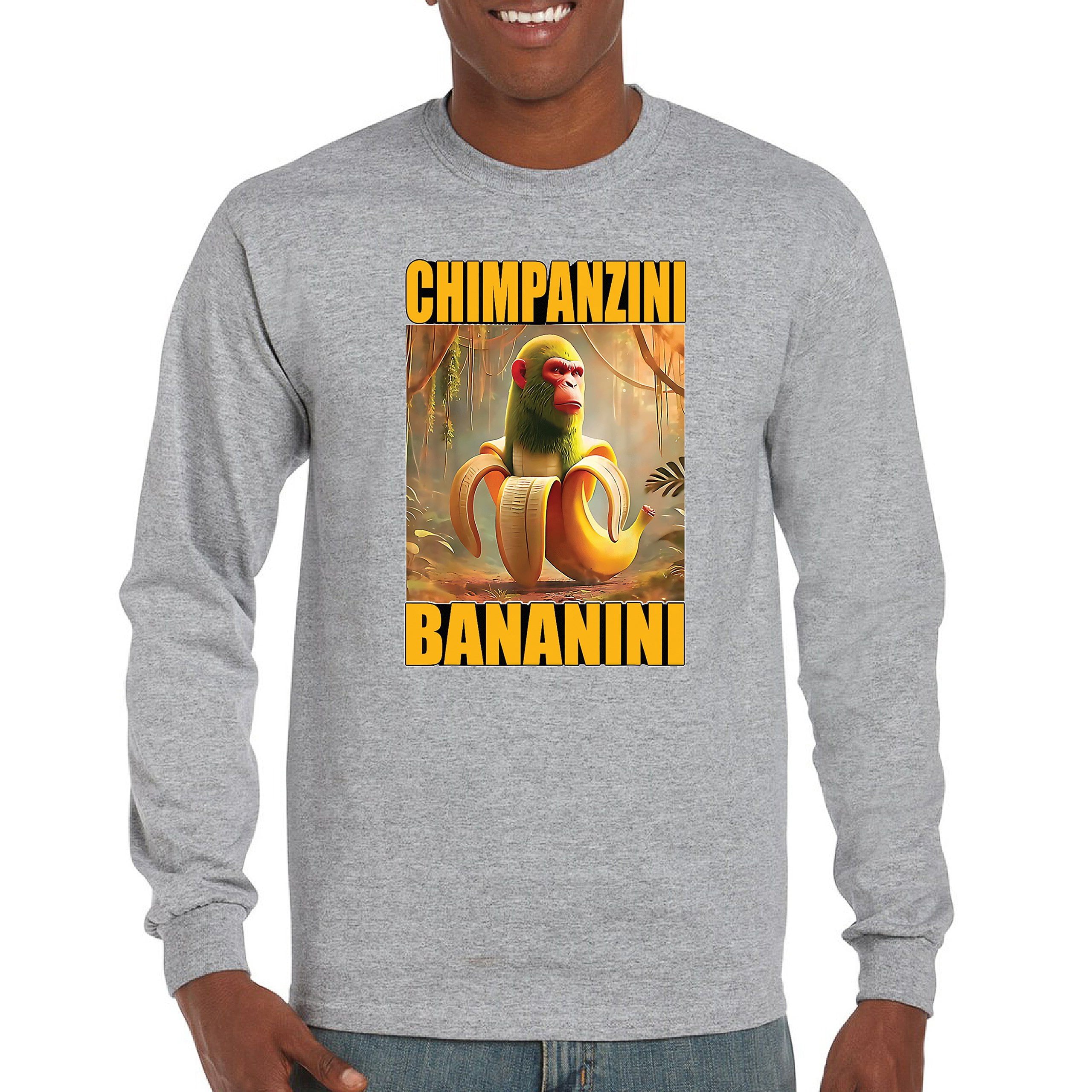 Champanzini Bananini Long Sleeve T-shirt Fun Italian Brainrot Gen Z ...