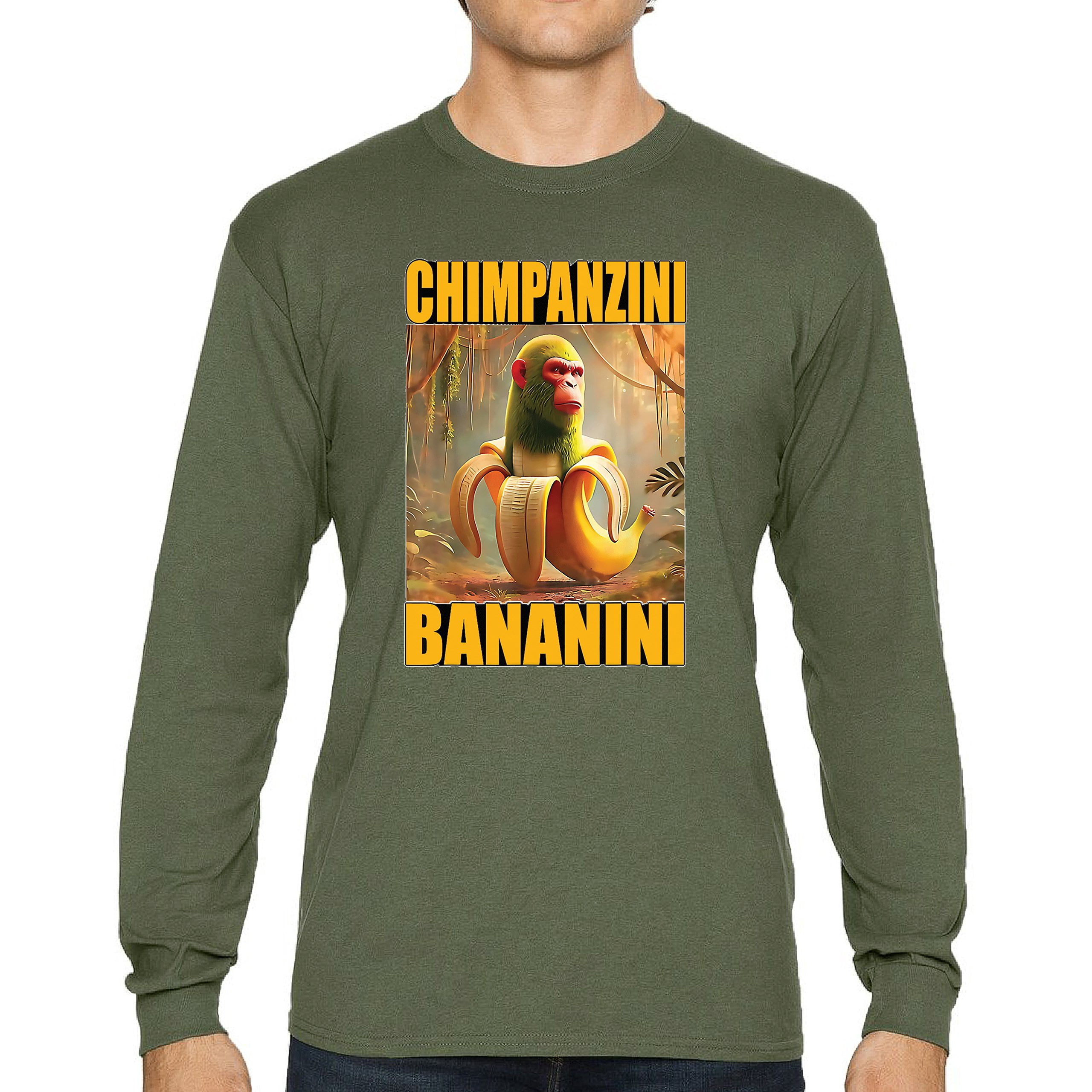 Champanzini Bananini Long Sleeve T-shirt Fun Italian Brainrot Gen Z ...