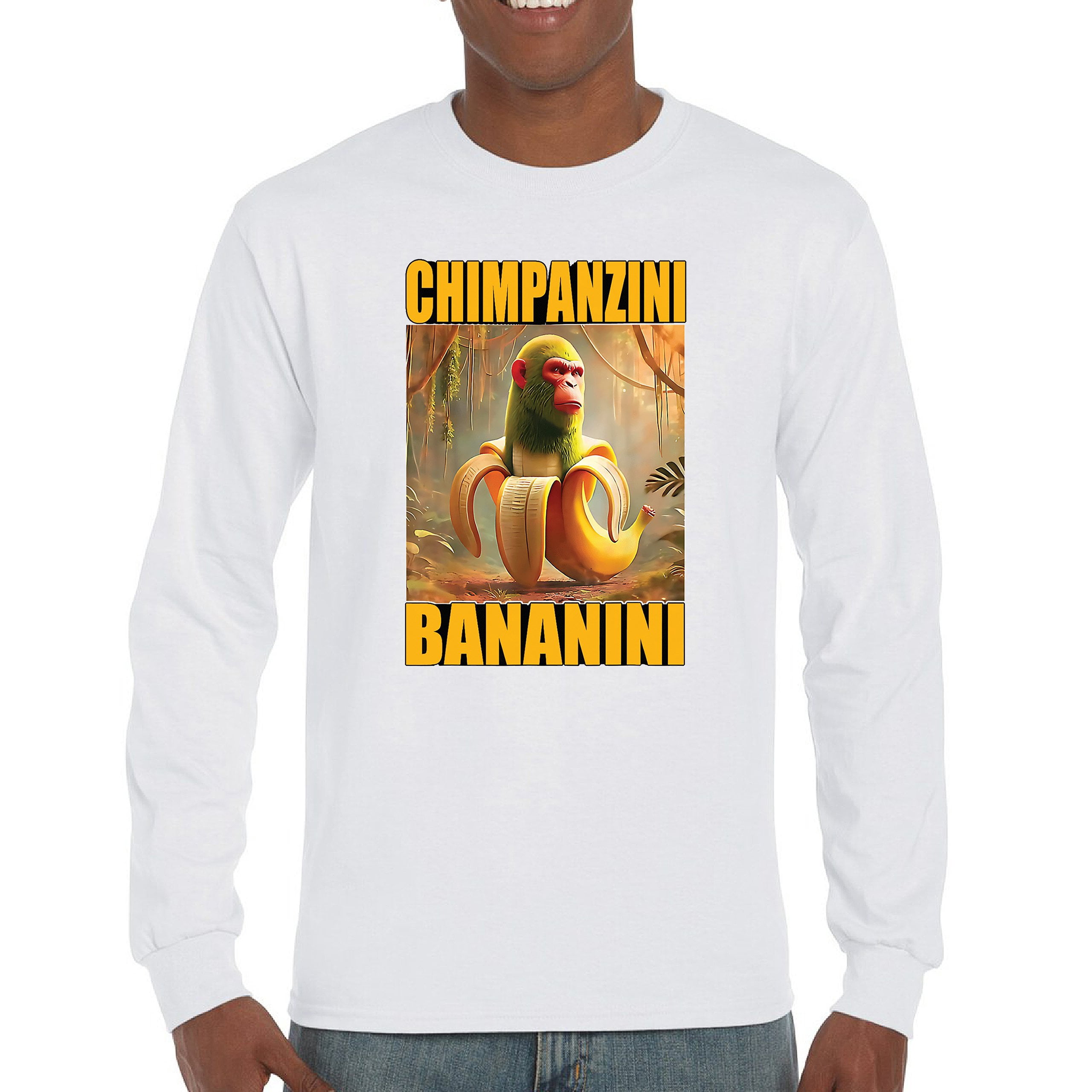 Champanzini Bananini Long Sleeve T-shirt Fun Italian Brainrot Gen Z ...