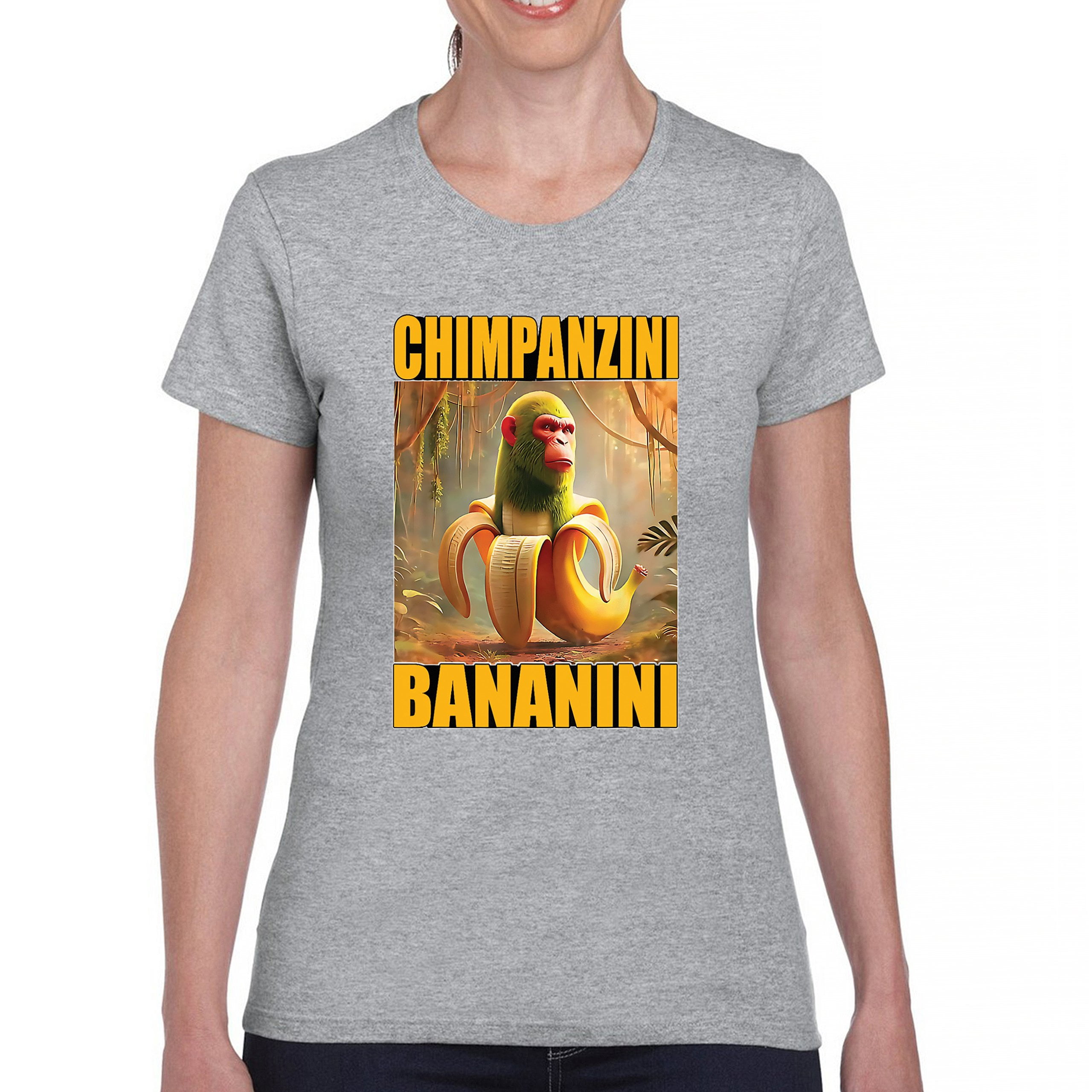 Champanzini Bananini T-Shirt Fun Italian Brainrot Gen Z Alpha Meme ...