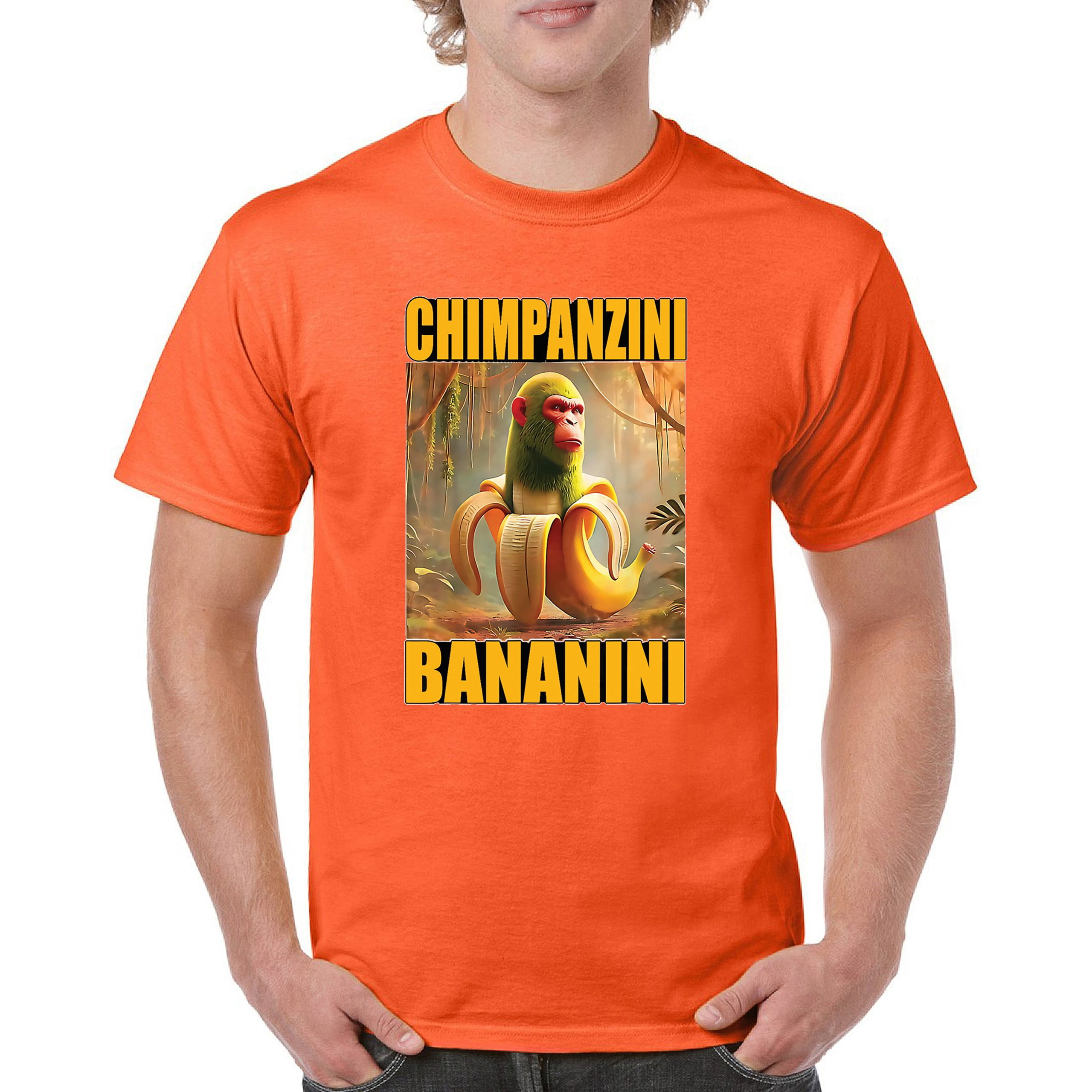 Champanzini Bananini T-shirt Fun Italian Brainrot Gen Z Alpha Meme Men ...