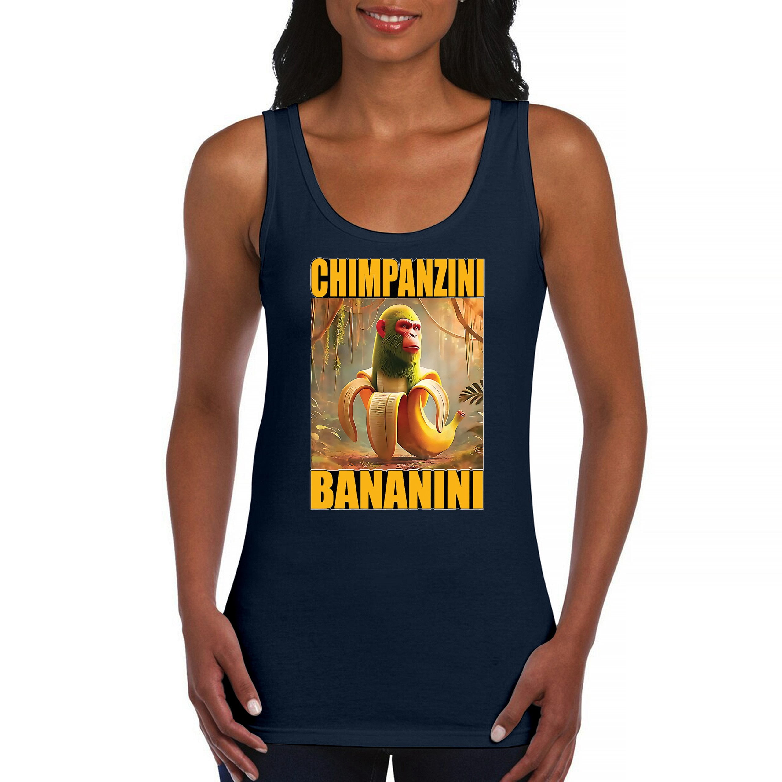 Champanzini Bananini Women's Tank Top Fun Italian Brainrot Gen Z Alpha ...
