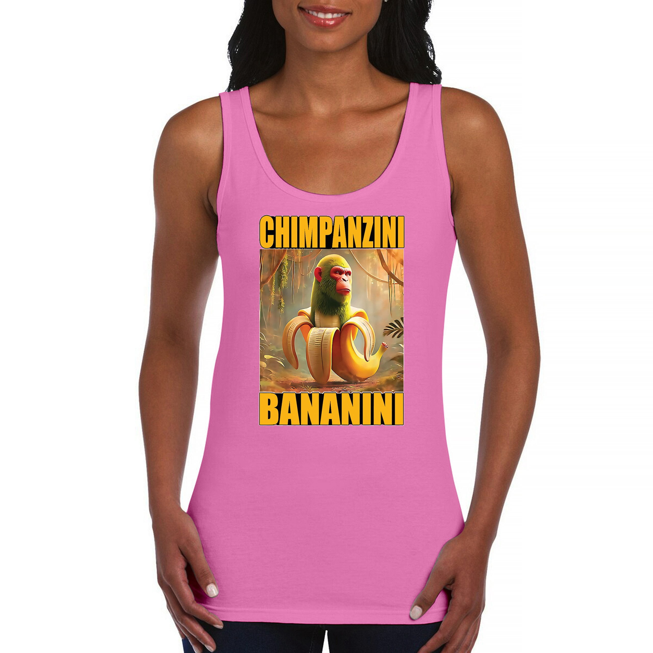 Champanzini Bananini Women's Tank Top Fun Italian Brainrot Gen Z Alpha ...