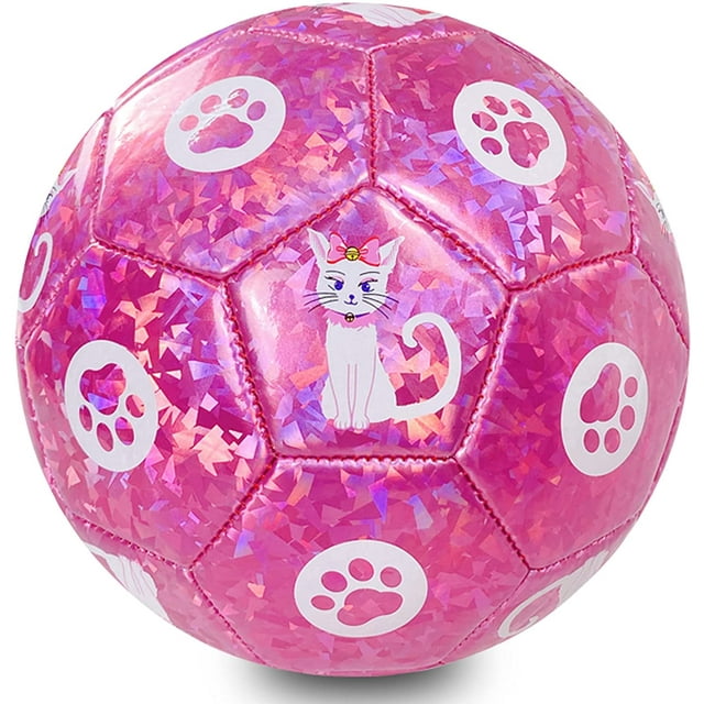 Champhox Junior Size 1 Pink Glitter Soccer Ball with Pump for Indoor ...