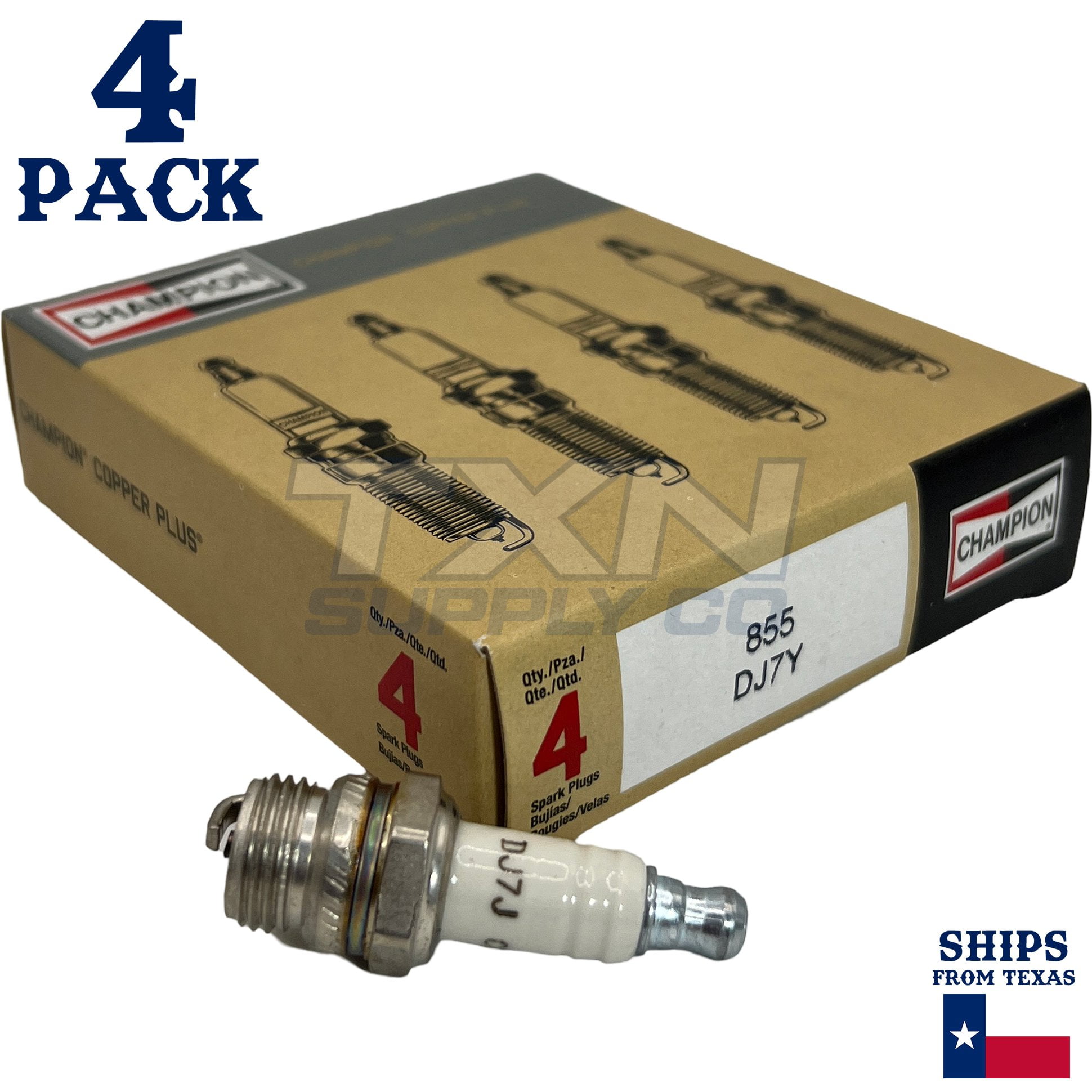 Champion 4 Pack Genuine DJ7Y Spark Plug Copper Plus 855 - Walmart.com