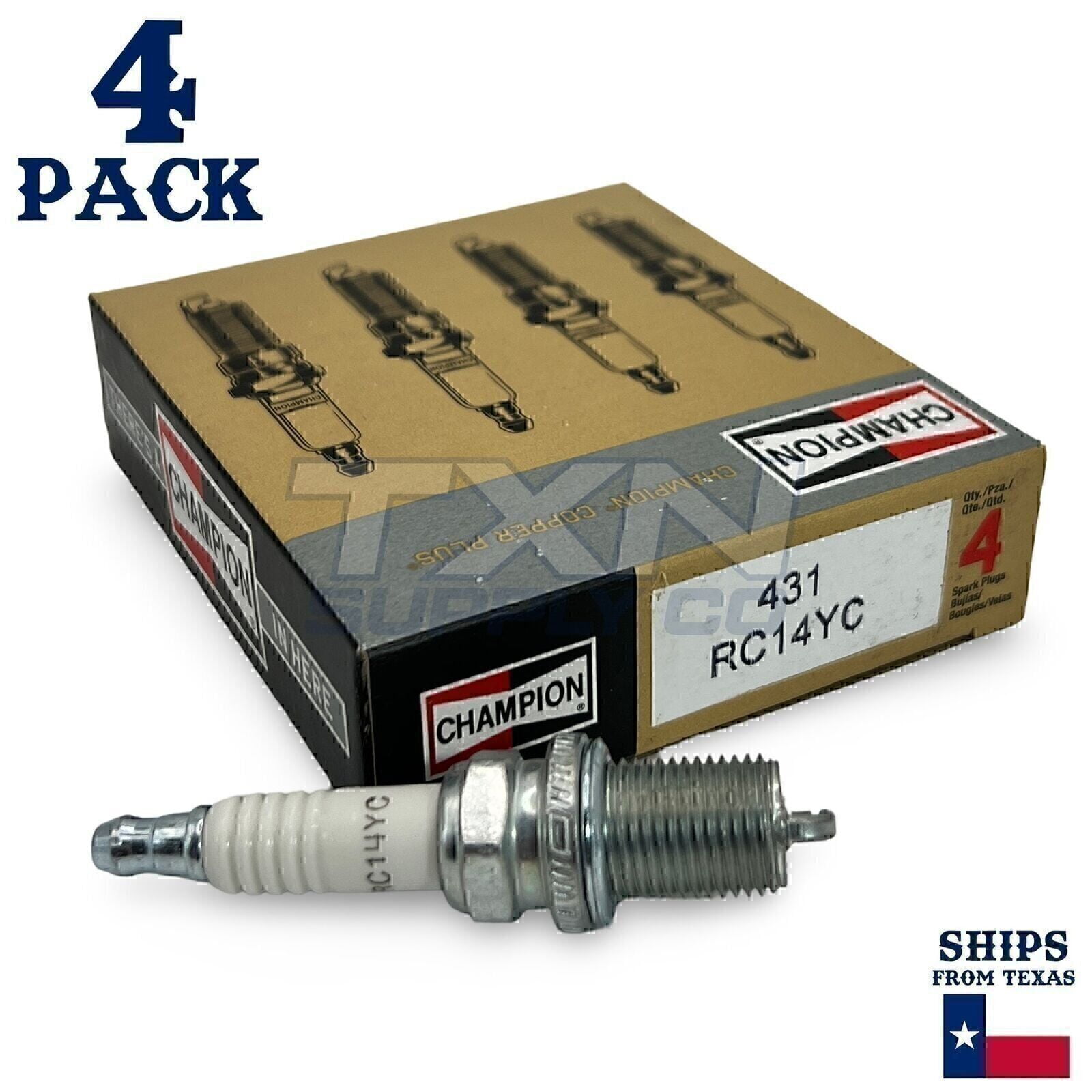 Champion 431 Copper Plus Spark Plug RC14YC, Heavy-Duty Copper Core ...