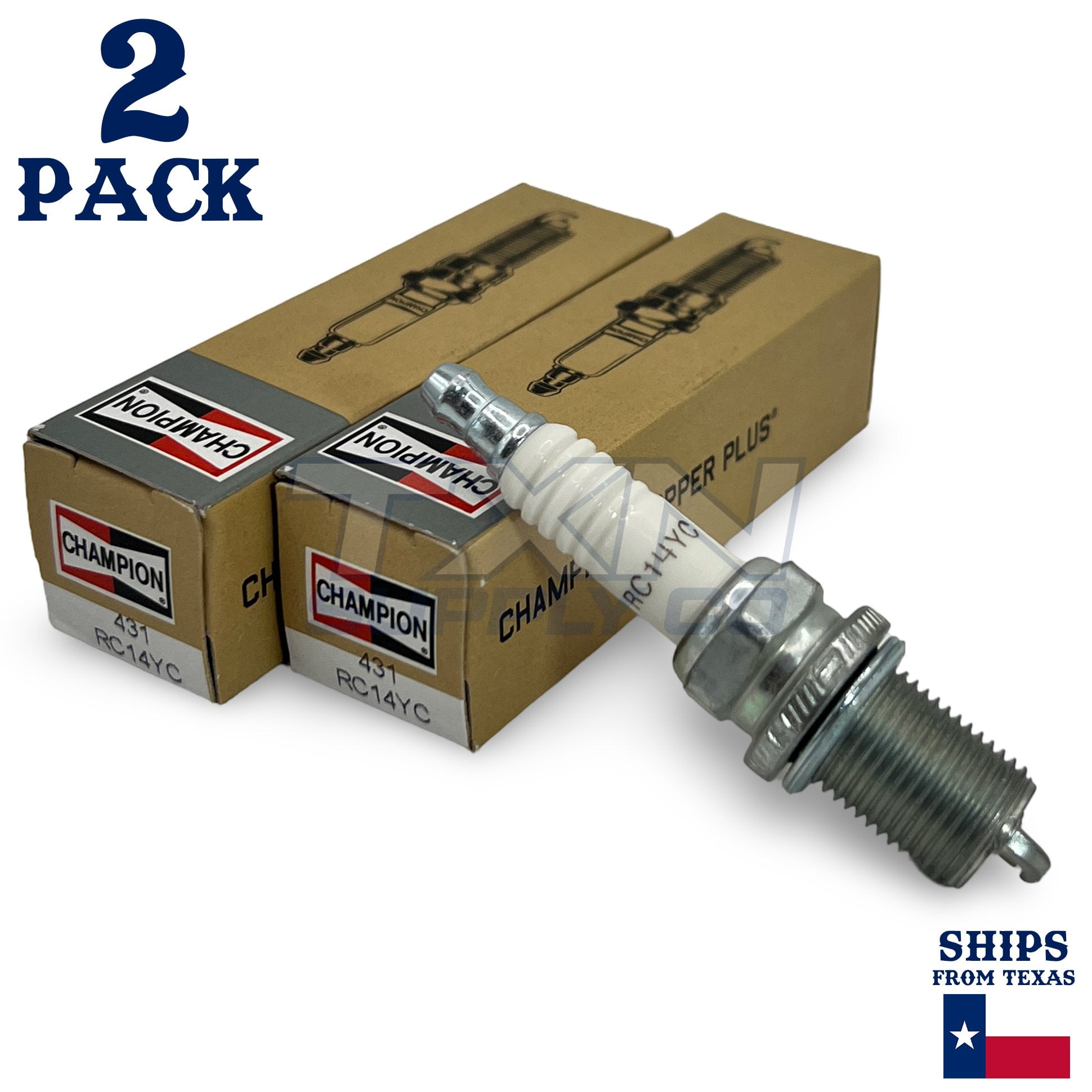 Champion 431 RC14YC Copper Plus Spark Plug - 2 Pack - Walmart.com